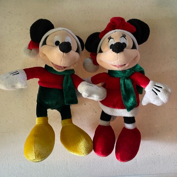 Disney | Holiday | Disney Minnie And Mickey Mouse Christmas Plush Gift ...